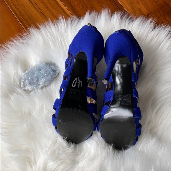 BCBGeneration | Shoes | Bcbg Blue Strappy Heels 8 | Poshmark
